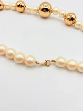 Jewelry | Faux Pearl Gold Tone Graduated Beaded Statement Necklace ...